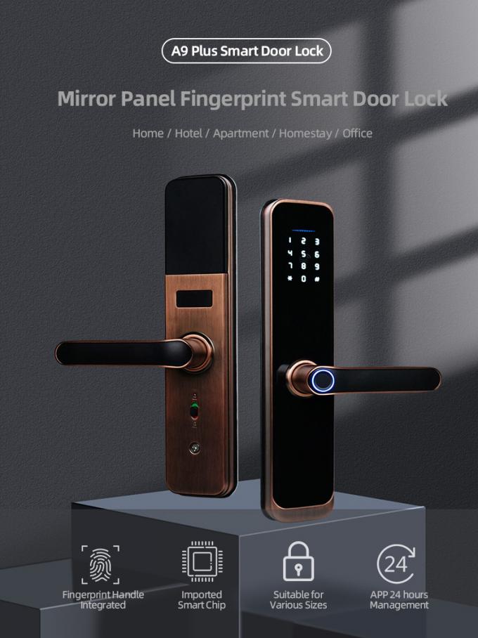 50mm Fingerprint Smart Door Locks Digital Password With Semiconductor ...