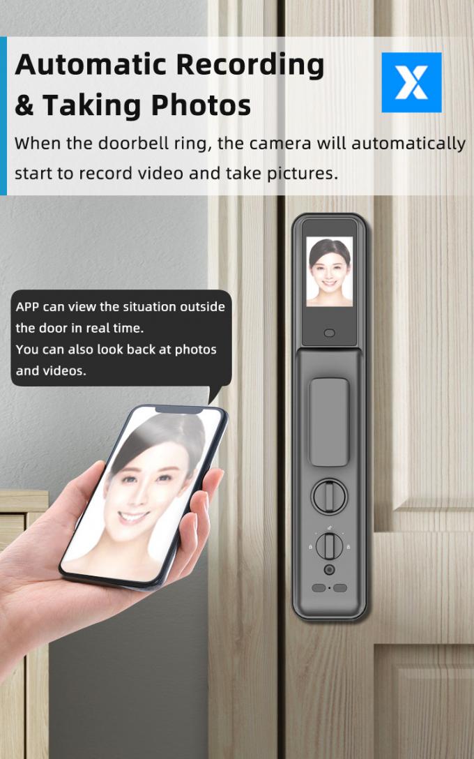 3D Face Recognition Smart Camera Door Lock Biometric With Tuya App