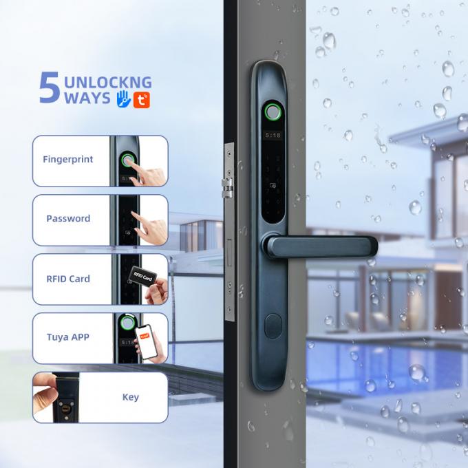 Stainless Steel TTlock Smart Lock Aluminium Door Sliding Lock For Slim Door